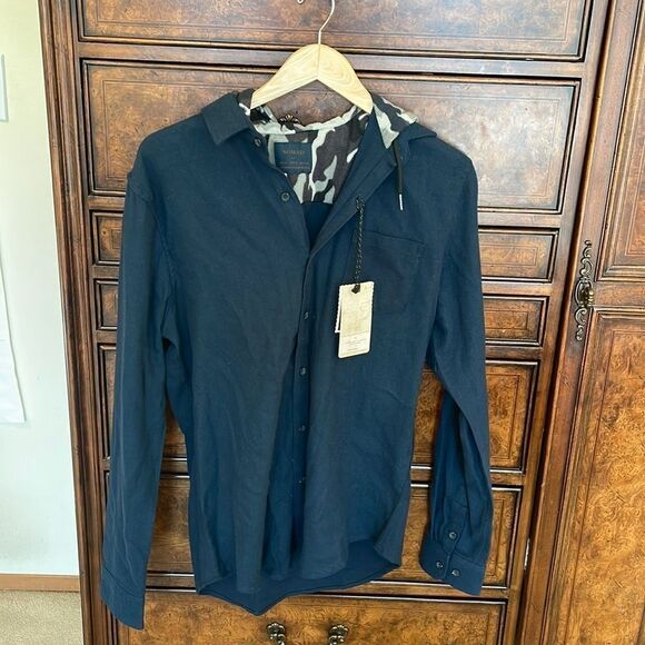 Nomad | Shirts | Nwt Nomad Navy Bluemens Shirt With Camo Hood | Poshmark